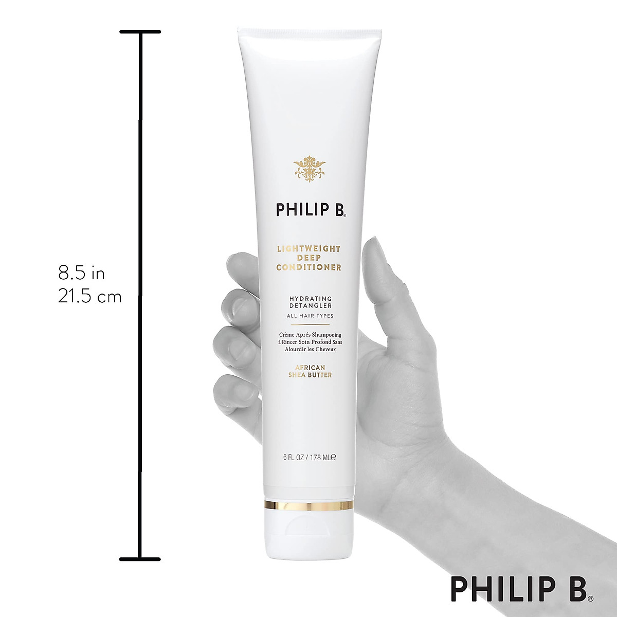 PHILIP B Light-Weight Deep Conditioner 6 oz. (178 ml) | Hair Moisturizer Detangler, Adds Shine and Smoothness to Hair, All Hair Types