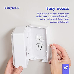 New Lock & Key Outlet Cover | Plug Covers for Electrical Outlets | Wall Plug Socket Protectors | Outlet Covers | Baby Safety & Childproof Locks