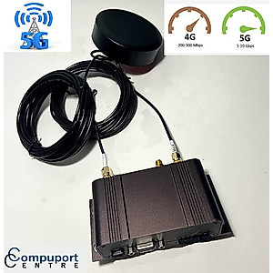 CompuPort 5G LTE MIMO Puck Antenna, Vandal Resistance, Dual-Diversity 15ft. Cables with SMA Male connectors, Omni-Directional Compatible with Sierra Wireless, Teltonika, Digi, & Cradlepoint.