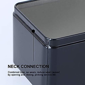 DOITOOL Metal Container Rectangular Tin Box with Lids, Portable Tea Storage for Tea, Candy, Candle, Jewelry - Black (13x8x6cm) Small Tin Box