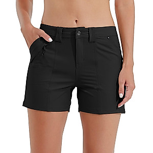 Willit Women's Golf Hiking Shorts Quick Dry Athletic Casual Summer Shorts with Pockets 4.5 in Black 14
