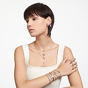 SWAROVSKI Hyperbola Pendant Necklace, Bow-Inspired Pendant with Clear Crystals on a Rose-Gold Tone Finished Chain, Part of the Hyperbola Collection