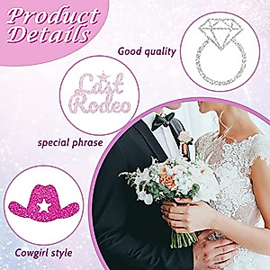 400 Pcs Disco Cowgirl Bachelorette Party Confetti Nashville Bachelorette Last Rodeo Party Table Decoration Glitter Wedding Ring Western Boot Cowboy Hat Confetti for Bachelorette Cowgirl Party Decor