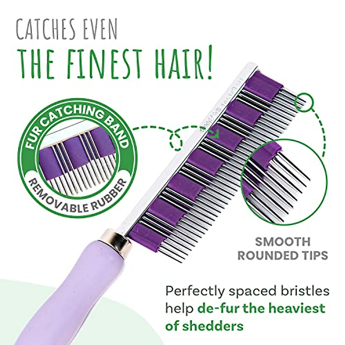 Small Pet Select - Hair Buster Comb for Rabbits, Cats and Dogs, Metal Pet Comb for Shedding and Detangling, Grooming Tool for Small Pets with Long and Short Fur