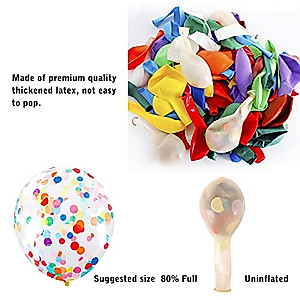 RUBFAC Rainbow Balloons Garland Arch Kit, 129pcs 12 Assorted Color Balloons Colorful Party Balloons for Birthday Party Baby Shower Decoration