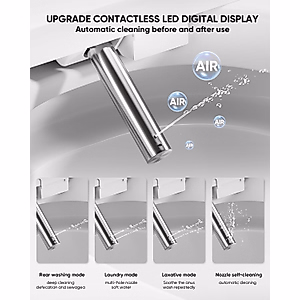 LOUPUSUO Smart Toilet, Tankless Toilet with Warm Water Sprayer and Dryer, Foot Sensor Operation, Heated Bidet Seat, Smart Toilet Bidet Toilet with Fahrenheit LED Display