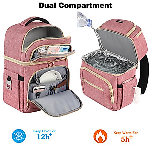 Cooler Backpack,Insulated Backpack Cooler Leakproof Double Deck Cooler Bag for Men Women RFID Lunch Backpack