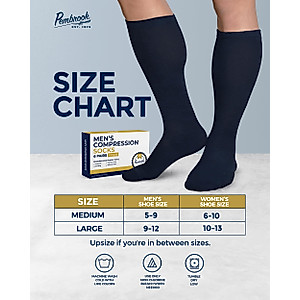 Pembrook Light Compression Socks for Men - 6 Pairs | 8-15 mmHg Navy Compression Socks | Mens Compression Socks for Circulation Support | Light Compression Socks Men