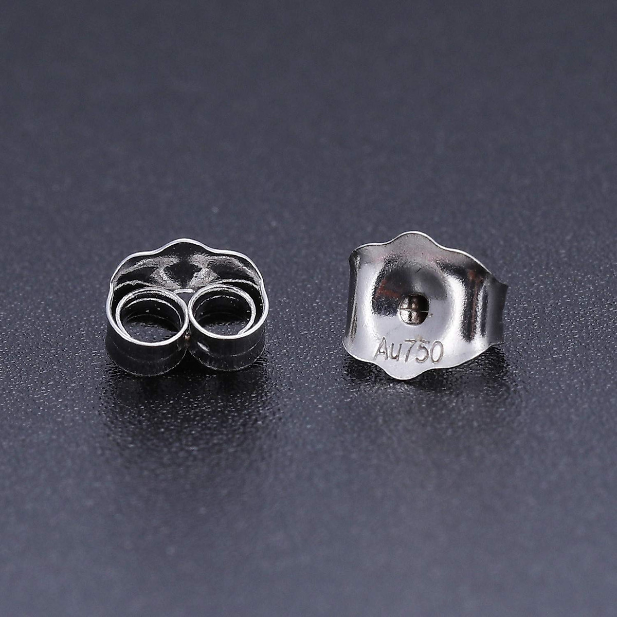 18K White Gold Earring Backs Small Tiny Hypoallergenic Butterfly Ear Extra Post Findings Safety for Studs Replacement (18K White Gold Earring Backs)