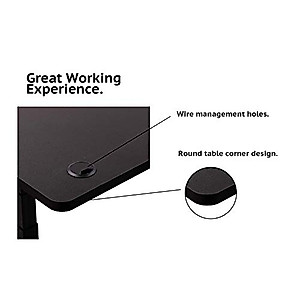 UNICOO Melamine 47.2 x 23.6 Inch Universal Table Top for Standard and Sit to Stand Height Adjustable Home and Office Desk Frames (Tabletop 47.2 - Black)