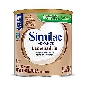 Similac Lamehadrin Badatz-certified Advance Infant Formula with Iron, Certified Kosher Baby Formula Powder, 24.7 ounce (Single Can)