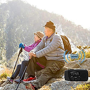 Upgraded Emergency Solar Weather Radio Hurricane Supplies Earthquake Kit Hand Crank Self Powered AM/FM/WB NOAA Wind up Survival Radios LED Flashlight 1000mAh Power Bank for iPhone Smart Phone