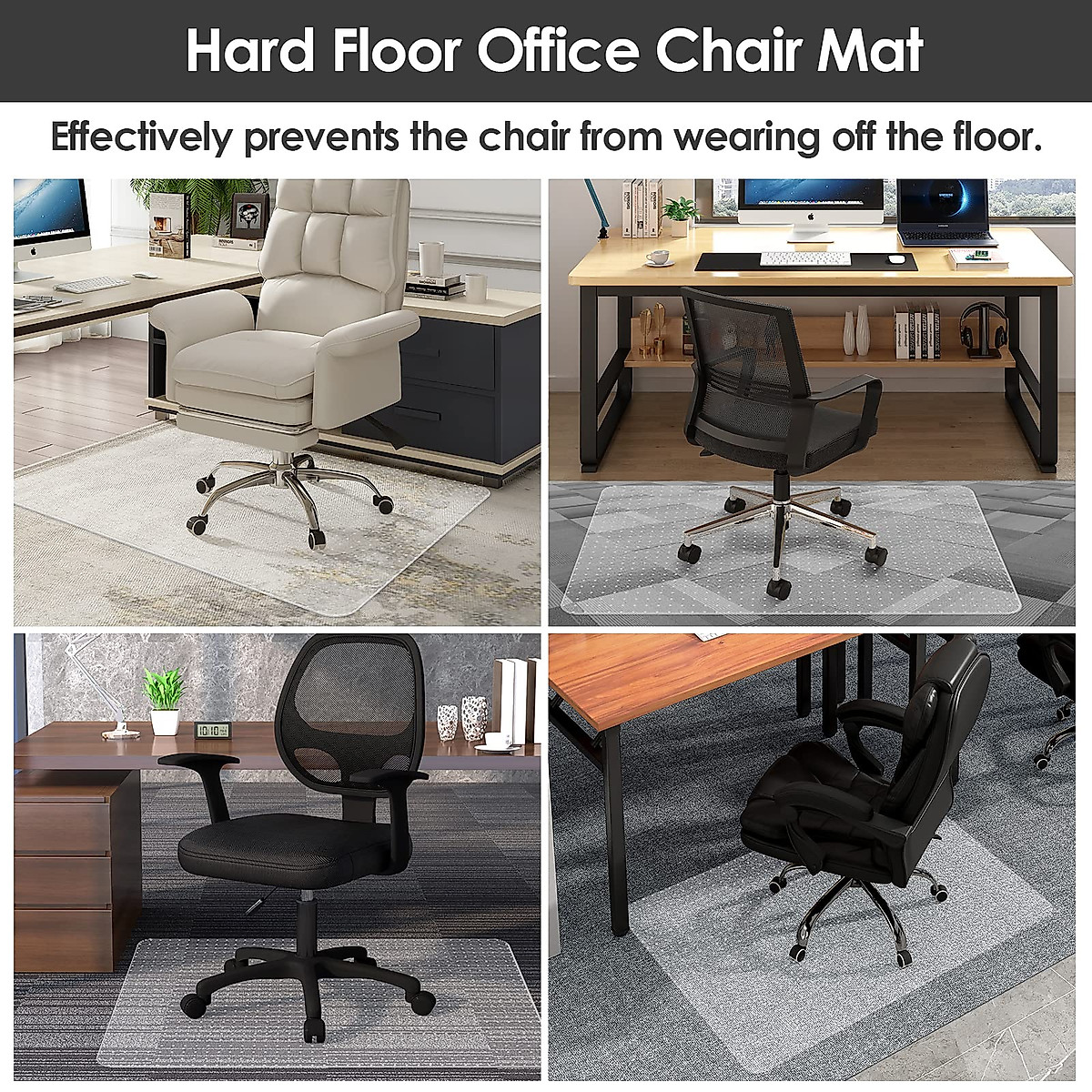 MONICAT Office Chair Mat for Carpet Floor,Heavy Duty Desk Chair Mat for Carpeted Floors,Computer Gaming Plastic Floor Mat for Office Chair on Low and No Pile Carpet,Smooth Glide,Transparent 30x48