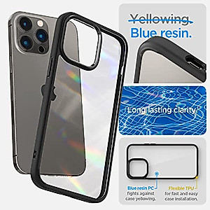Spigen Ultra Hybrid Case for iPhone 14 Pro Max [Anti-Yellowing] Case Mobile Phone Case Protective Cover Transparent Thin Slim Matte Black