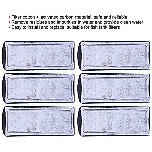 Watris Veiyi Fish Tank Filter Cartridge, 6Pcs Aquarium Filter Cotton Replacement, Wall Mounted Filter Accessory Cartridge Carbon Supplies