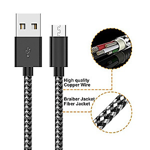 Gopala Micro USB Cable Android Charger [6-Pack 5ft] Nylon Braided Fast Sync&Charging Cord for Android, Samsung, Nexus, LG, HTC, Nokia, Sony, and More