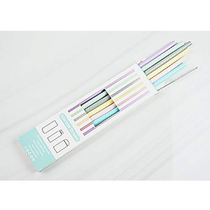 Silicone Straws Reusable Drinking Straw Pack-of-6 Soft Beverage Water Drink Straw -for 30oz and 20oz Tumblers - Trim & Cuttable, Comes with Cleaning Brush-2Pack (2Boxes)