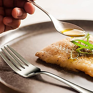 Bacom Stainless Steel 12-Piece Dinner Forks Set, Table Forks Pack for 12 (Silver 8 Inches)