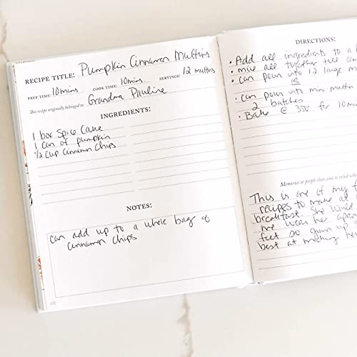 DUNCAN & STONE PAPER CO. Family Recipe Book & Keepsake Journal (160 Pages) – Blank Cookbooks for Family Recipes - Hardcover Recipe Scrapbook - Wife/Mom/Grandmas Recipe Book