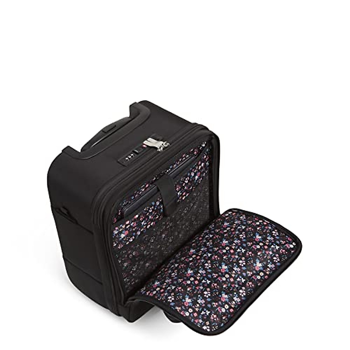 Vera Bradley Women's Softside Underseat Rolling Work Bag, Black, One Size