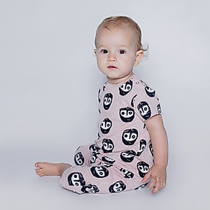 NUNUNU Baby Short Sleeve Playsuit, A One Piece 100% Cotton Infant Romper Coverall for Baby Girls and Baby Boys, White - Stars, 18-24 Months