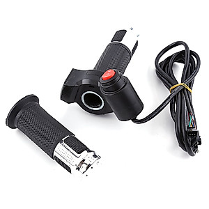 3 Gears Speed Switch Bike Grips Cover with Led Display Sn Accelerator Handle for Electric ycle (Silver&Black) Electric Throttle Electric Throttle
