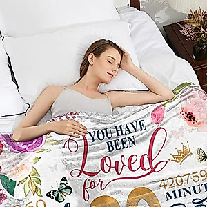 Hcoviv 80th Birthday Gifts Women Blanket 50*60, Happy 80th Birthday Gift Ideas, 80th Birthday Decorations, Gifts for Women Turning 80, Gifts for 80-Year-Old, Best Birthday Present 1943 Throw Blanket