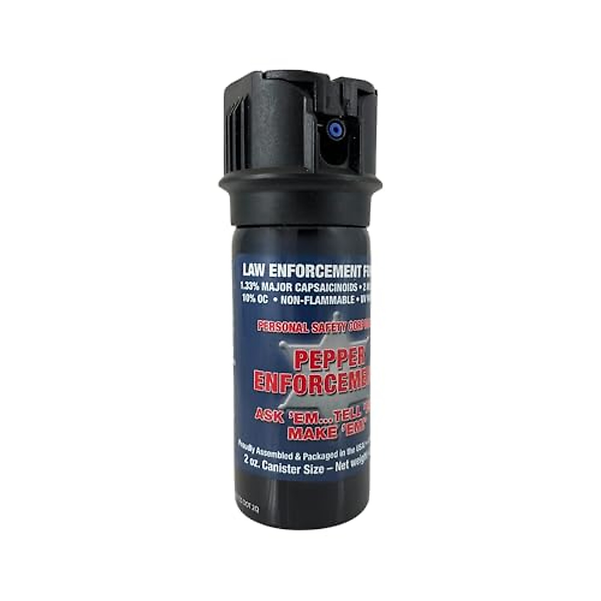 Pepper Enforcement 2 oz. Splatter Stream Pepper Spray for Self Defense 4 Pack - Maximum Strength 10% OC Police Formula, Flip Top Safety Tactical Design, Personal Protection Devices