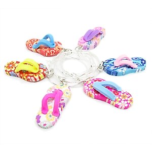 Flip Flop Wine Glass Charm Set - Beach Wine Accessories - Hostess Gift - Wine Party Favors - Wine Lover Gifts