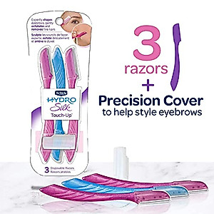 Schick Hydro Silk Touch-Up Dermaplaning Tool, 3 Count | Eyebrow Razor, Face Razors for Women, Face Shaver, Dermaplane