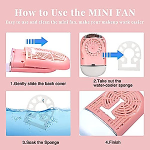GreenLife® USB Rechargeable Portable Mini Fan Cooling Fan Bladeless Handheld Eyelash dryer Mini Handheld Fan Air Conditioning Blower for Eyelash Extension,eyelash extension kit
