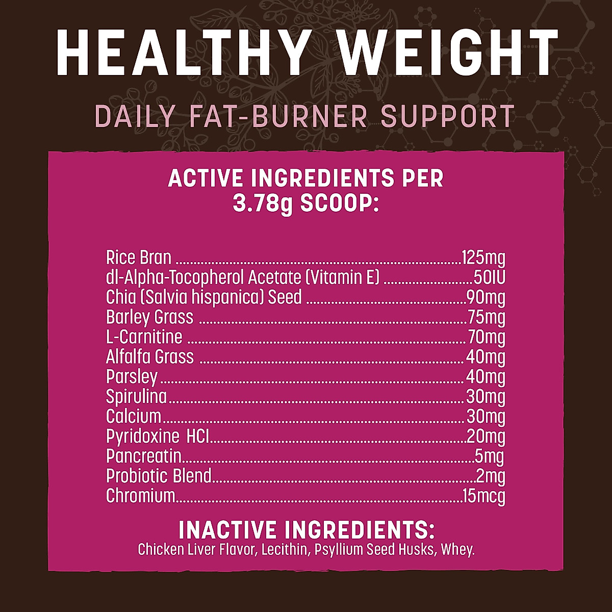 Earth Animal Healthy Weight Nutritional Supplement for Dogs & Cats | Made in The USA with Natural Ingredients | 8 oz