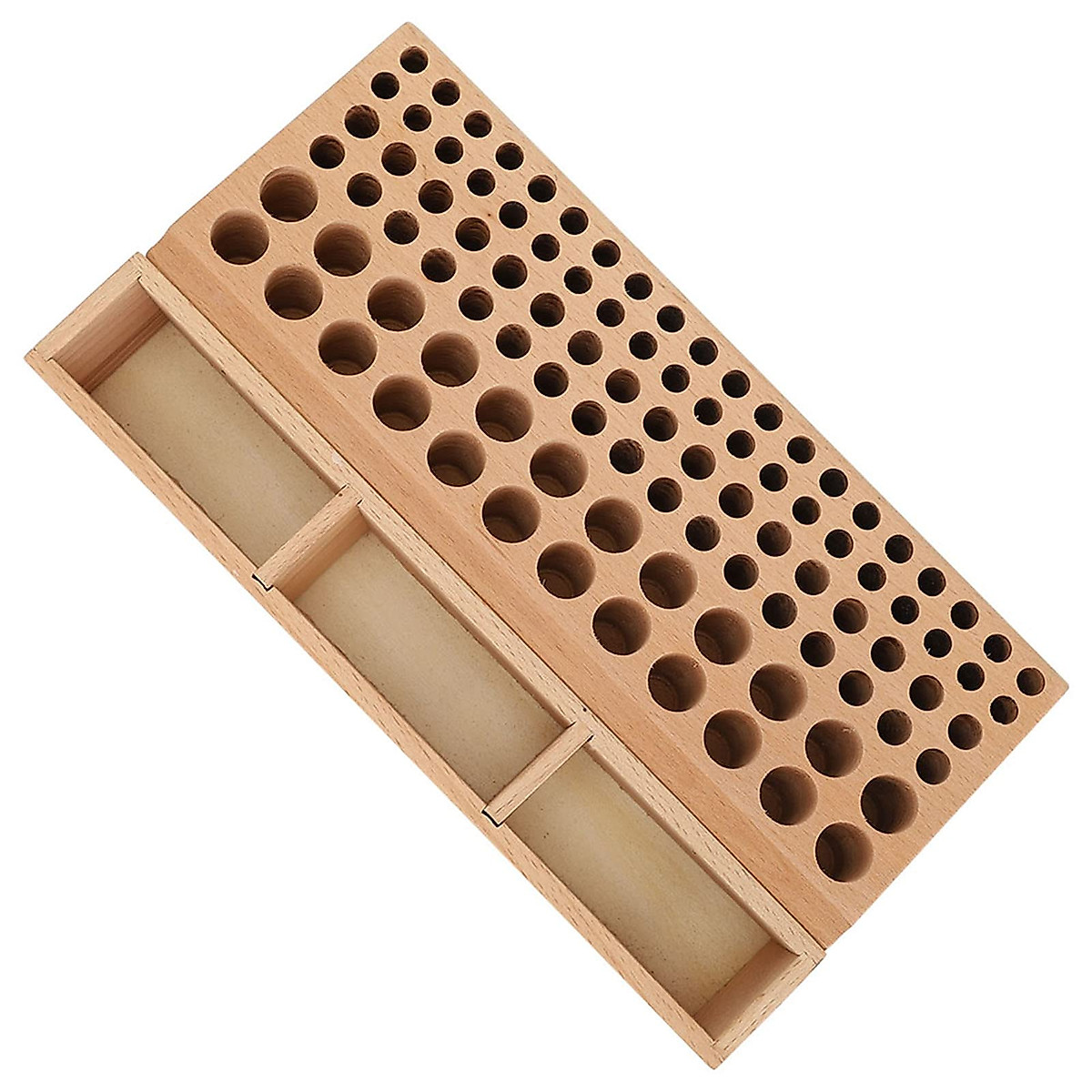 100 Holes Wooden Storage Rack Leather Craft Punching Tool Holder Stand Organizer for Paint Brush Punching Tools Storage(100 Holes)