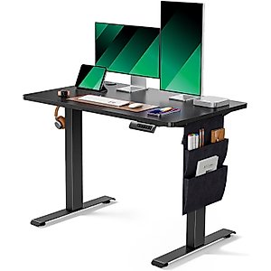 Marsail Standing Desk Adjustable Height, 40x24 Inch Electric Standing Desk with Storage Bag, Stand up Desk for Home Office Computer Desk Memory Preset with Headphone Hook