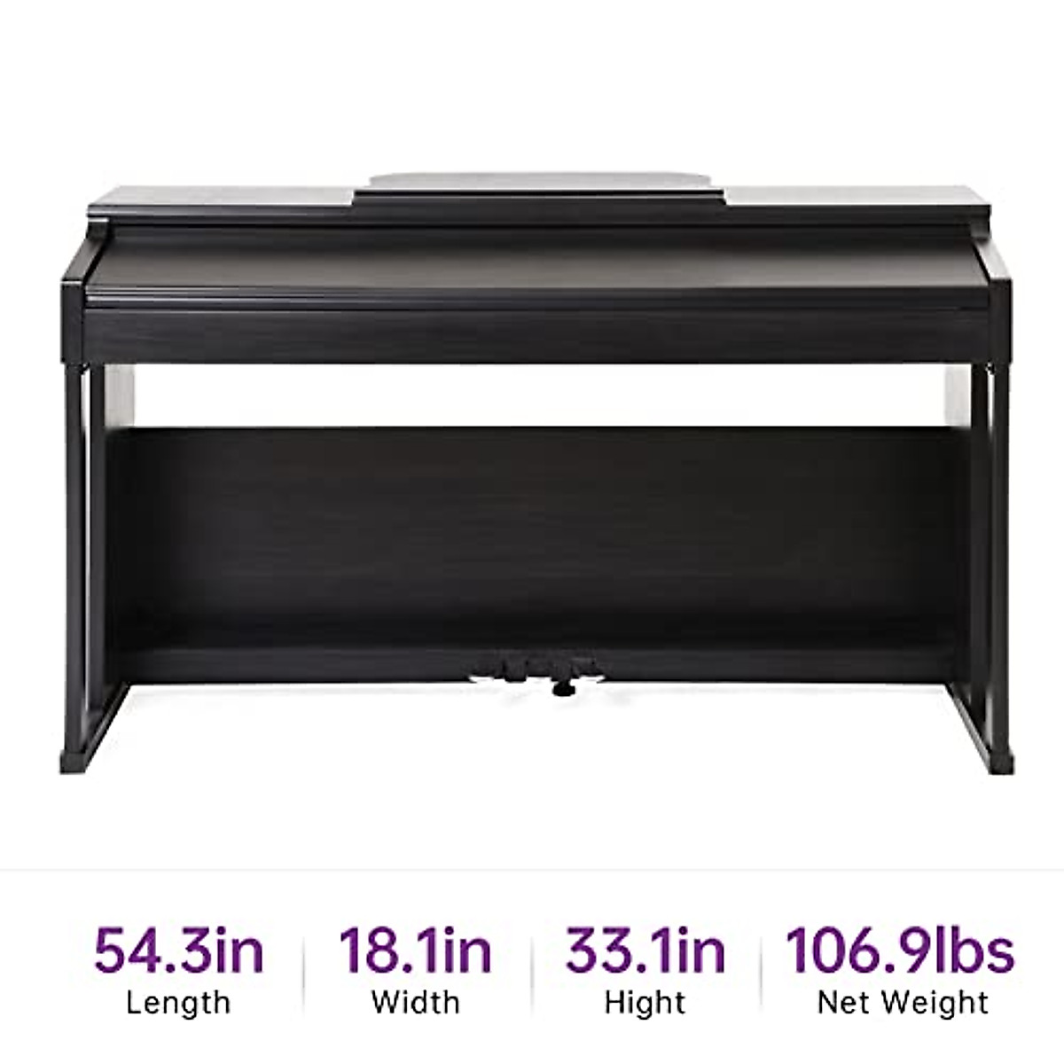 The ONE Lighted-up Digital Piano, Smart Teaching Piano Keyboard with 88 Hammer Action Keys for Beginner/Adult, Full Size Weighted Keyboard with 3 Pedals/Free APP/Bluetooth/MIDI/Headphone Output