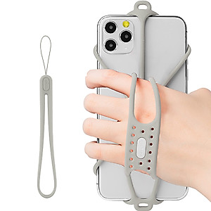 【Bone】 Running Phone Holder with Wrist Lanyard Armband Exercise Gym Jogging Workout for iPhone 13 Pro Max Mini 12 11 X XS 8 7 6 6s iPod Samsung Galaxy Note Ultra S20 S10 S9 S8 (Run Tie Handheld-Gray)