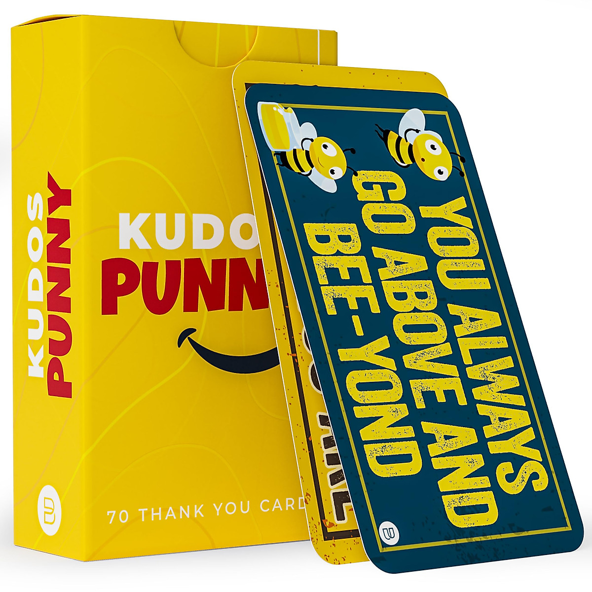 70 Kudos Punny Cards – Funny Pun Humor Thank You Appreciation & Recognition Blank Back Postcard – School Lunch Box Kids Notes – Business Employee Motivational Bulk Gift – Teacher Reward Stationary