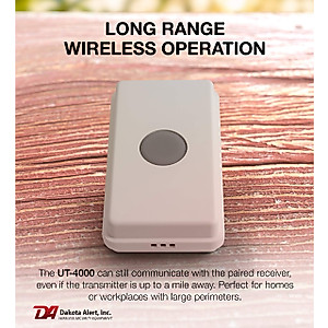 Dakota Alert UT-4000, Universal Transmitter for Wireless Home Security & Doorbell-1 Mile Long Range, Compatible with 4000 Series Receiver, Driveway Alarms Wireless, Mailbox Alert, Weatherproof Sensor