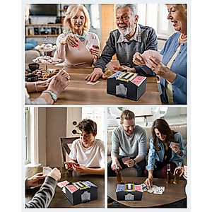 ARTISHION Automatic Card Shuffler - 1-4 Deck, Poker Shuffler Machine, Casino Card Electric Shuffler, Lower Noise Playing Card Shuffler for UNO, Phase 10, Skip Bo Card Games,Sleeved Card