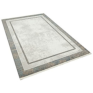 Livinify Torsdala Grey Frame Machine Made Area Rug (16'4" x 3'4")