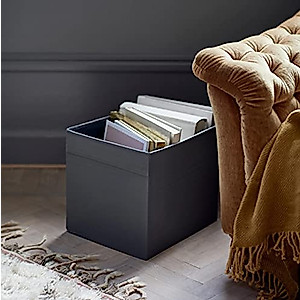 Cloth Storage Bins 13x15x13, Foldable Cubes Box Baskets Containers Organizer for Drawers, Home Closet, Shelf, Nursery, Cabinet, Large Set of 2 (Black)