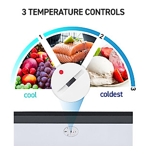 Commercial Cool Upright Freezer, Stand Up Freezer 6 Cu Ft with Reversible Door, Black with VCM Door