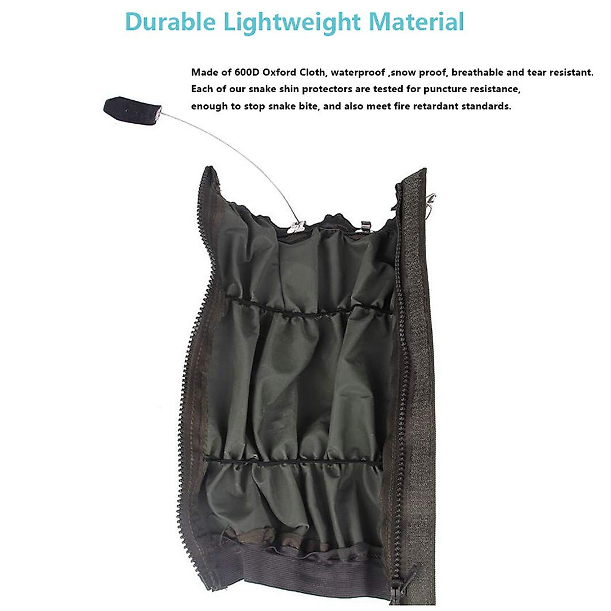 Apkaf Snake Gaiters, Snake Bite Protection for Lower Legs, Outdoor Leg Gaiters Hiking Hunting Snow Boot Gaiters Sand Waterproof Boots Cover Legging Gaiters Fit for Men & Women, Adjustable Size