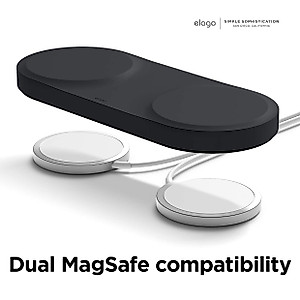 elago 2 in 1 Wireless Charger Stand, Charging Station Designed for MagSafe, Compatible with iPhone 16/15/14/13/12, AirPods Pro/Pro2 & AirPods 3, 4 – [Black] [Charging Cable Not Included]