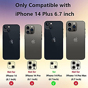 Restoo for iPhone 14 Plus Case + 2 Pack Tempered Glass Screen Protector, Clear Case with Card Holder Camera Lens Protection Protective Phone Cover for iPhone 14 Plus 6.7 Inch-Clear