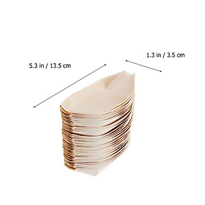 Hemoton 150 Pcs Sushi Boat Wood Serving Boats Small Plates Wooden Food Boat Banana Leaf Plates Wooden Plates Sashimi Plate Disposable Plates Disposable Food Containers Delicatessen Snack