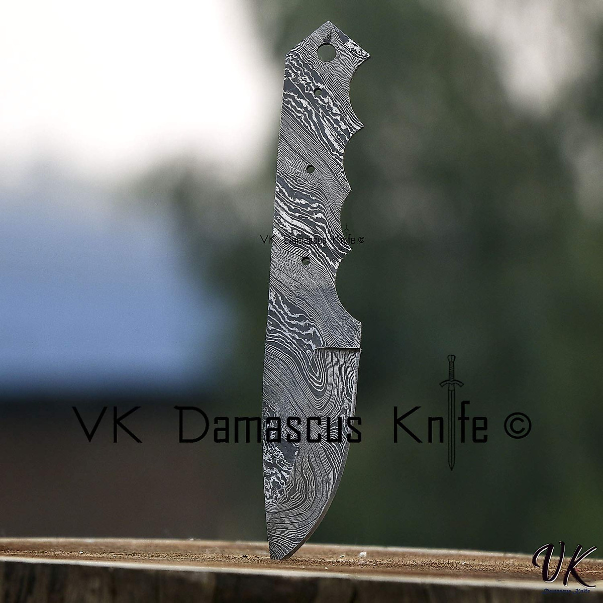 Damascus Knife Blanks for Knife Making Supplies Diy 8 inch Full Tang Edc Hunting Knife Blade Blank, Diy JNR 2174