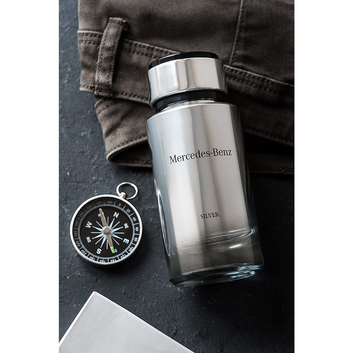 Mercedes-Benz Silver - Cologne for Men with Woody Scent - Orange, Vetiver and Musk Notes - Everyday Casual Elegance Gift for Men - 4 oz EDT Spray