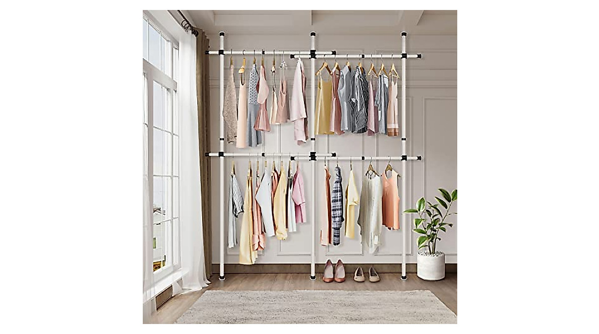 Adjustable 2-Tier Clothes Rack - Tonchean