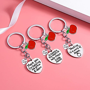 Nzztont 3PCs Teacher Gifts for Women Teacher Keychain Teacher Appreciation Gifts hank You Gifts for Teachers (3PCs Mixed)
